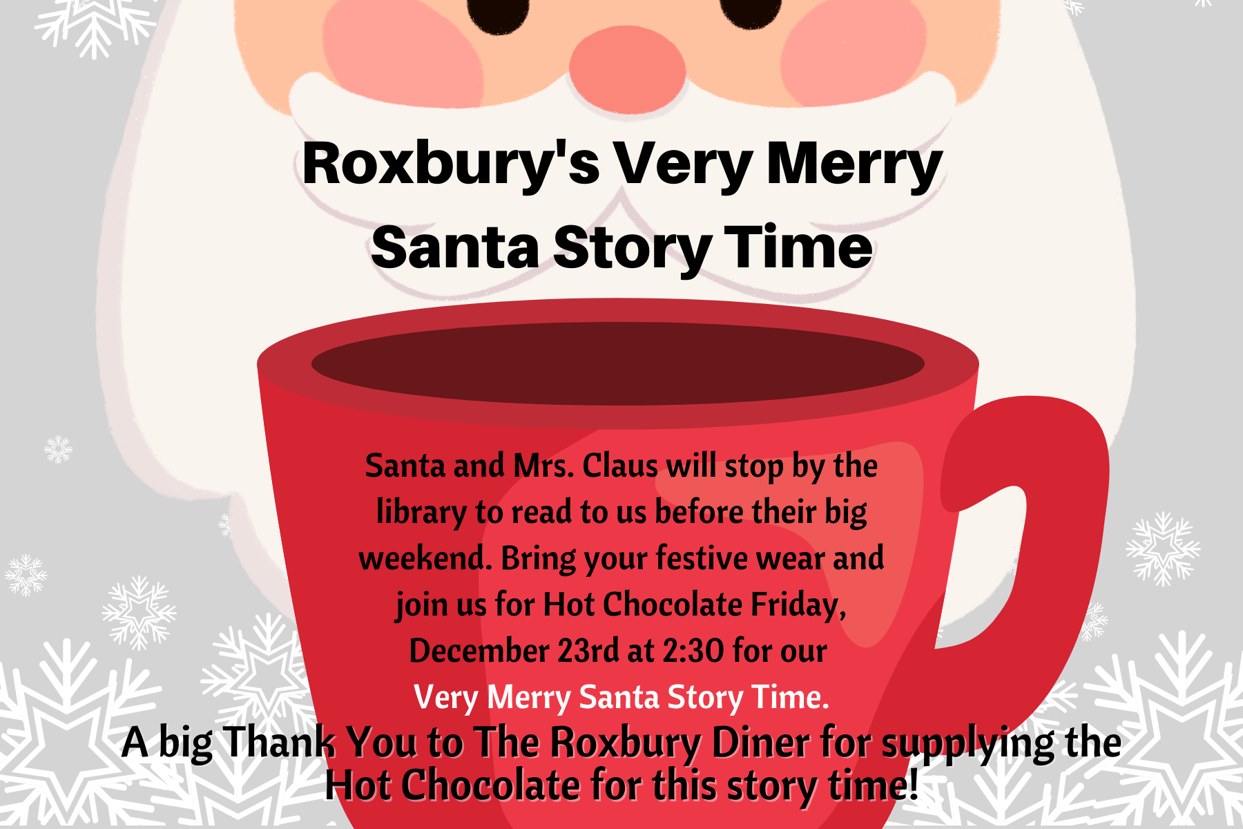 Updated Time- Roxbury's Very Merry Santa Story Time - Roxbury Public ...